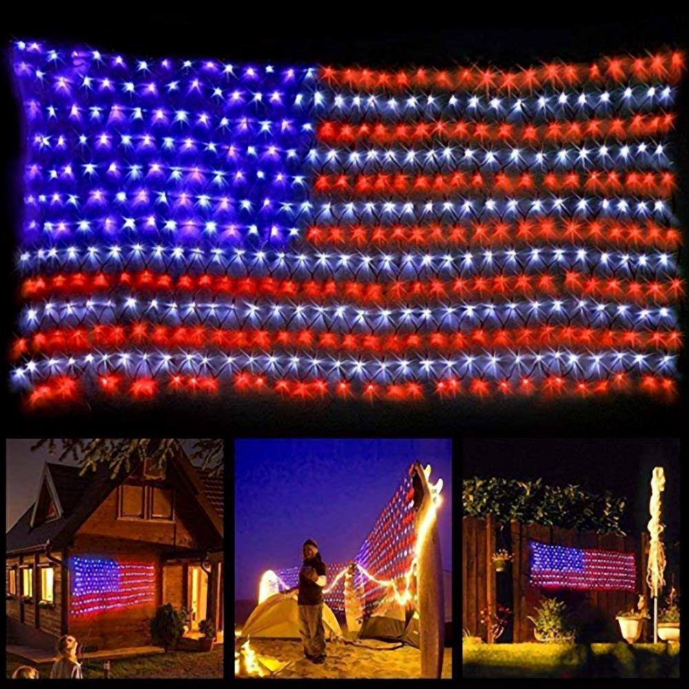 American Flag Led String Lights-large Usa Flag Outdoor Lights – byshoppy