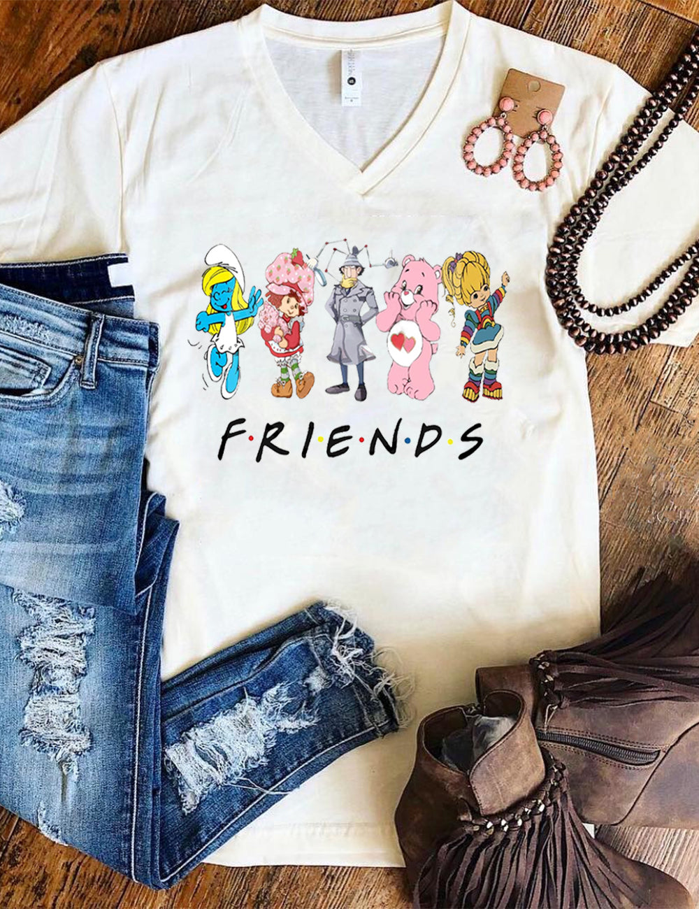 Women's T-Shirt Friends V-Neck Tee – byshoppy